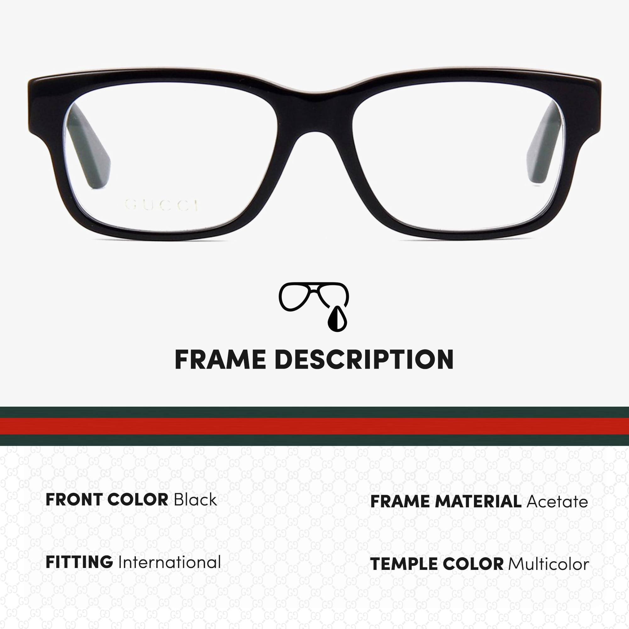 Gucci GG0343O Designer Fashion Eyeglasses Stylish Rectangular Frame Eyewear with Luxury eSHADES Kit - Embrace Sophistication and Elegance