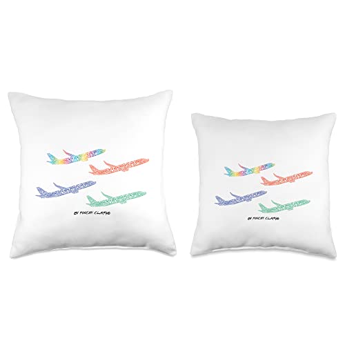 Pinchy Clarke - Apparel - Clothing Soaring Into New Heights Throw Pillow, 16x16, Multicolor