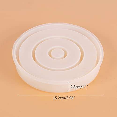 Round Candlestick Silicone Mold Gypsum Plaster Mold Lipstick Holder Tray Mold for DIY Jewelry Organizer Home Craft Decor