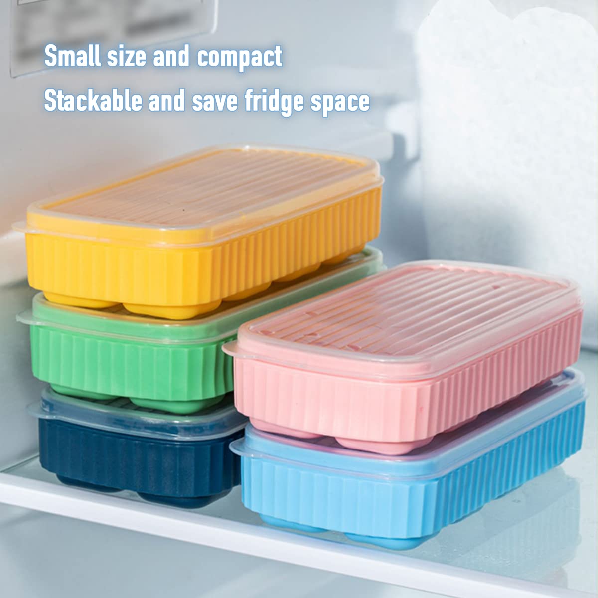 Mini Ice Cube Trays for Freezer, Silicone Ice Cube Trays with Lid for Mini Fridge, Small Ice Cube Molds, Ice Trays with Covers for Cocktails or Whiskey, BPA Free, Flexible & Easy Release - 3 Pack