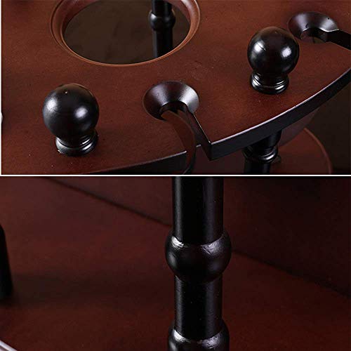 PIBM Stylish Simplicity Wine Racks Free Standing Wine Glass Holder,Round Ding,Solid Wood Creative Wine Display with 6 Glass Rack Amp; 1 Bottle Holder for Bar Wine Cellar Wine Cooler Etc(40X26X32Cm)