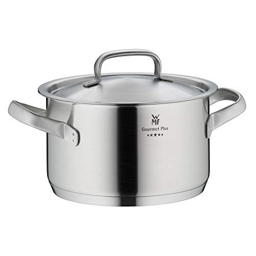 WMF Pot Set 5-Piece Gourmet Plus Inside Scale Steam Vent Made in Germany Hollow Handles Metal Lid Cromargan® Stainless Steel Suitable for Induction Hobs Dishwasher-Safe