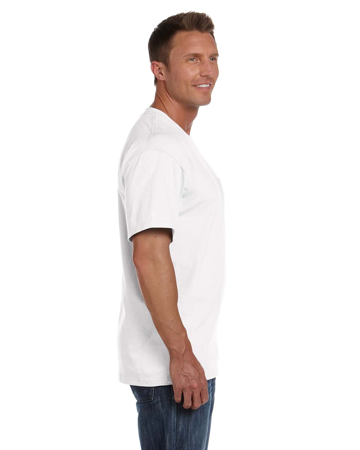 Fruit of the Loom Adult 5 oz. HD Cotton™ Pocket T-Shirt L WHITE