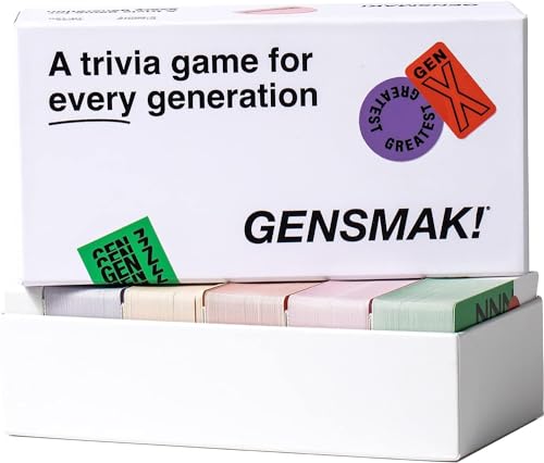 GENSMAK! Party Game - Engaging Multi-Generational Trivia Game with Comedic Hints - Fun for Family and Friends, Adults and Teens - Ages 10+, 2+ Players, 10+ Min Playtime
