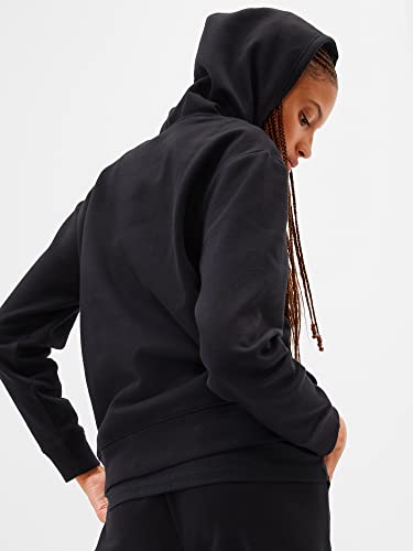 GAP womens Logo Hoodie Sweatshirt, True Black V2, Large US
