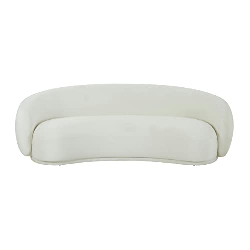TOV Furniture Kendall 28.4" H Modern Velvet Upholstered/Wood Sofa in Cream