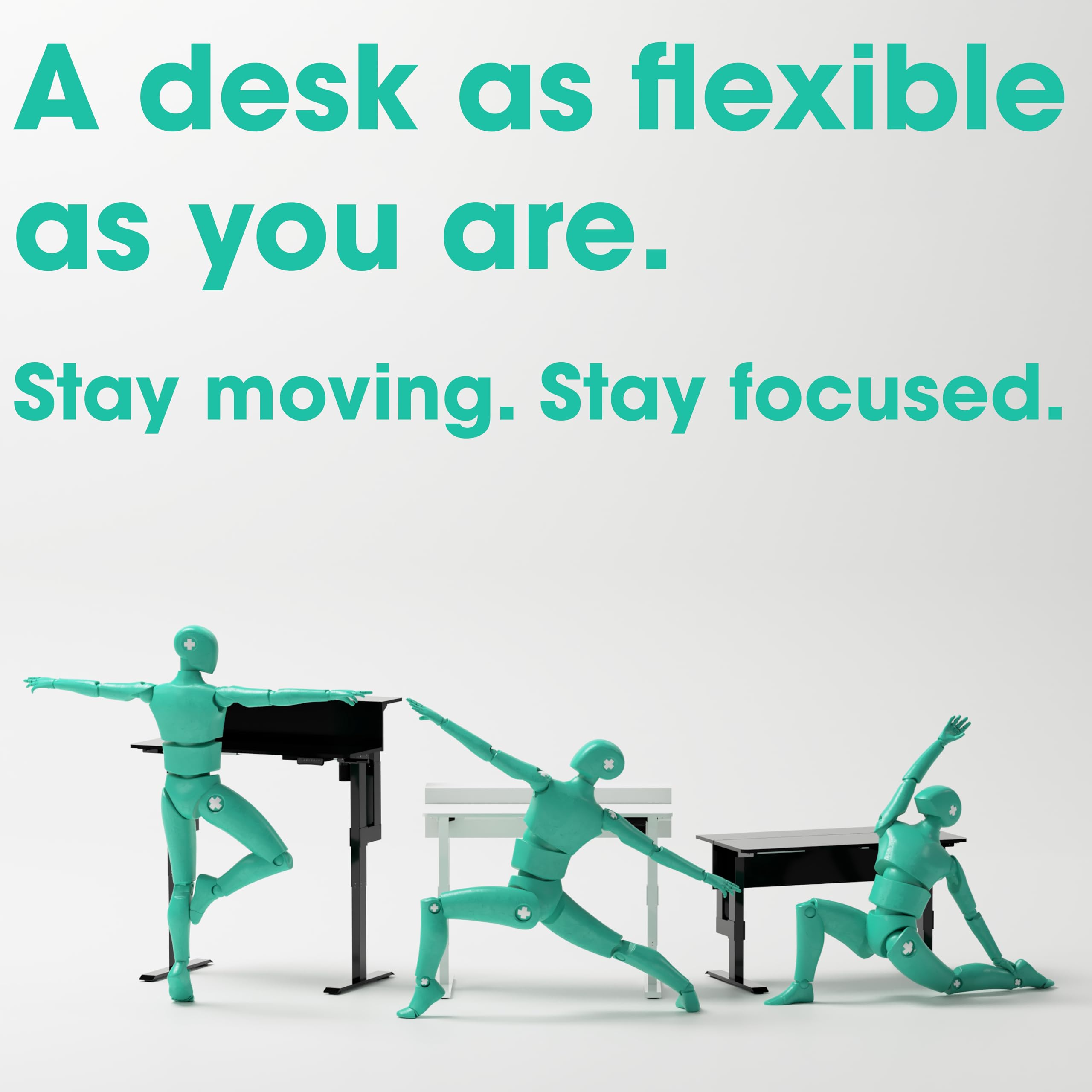 Roam & Remain Dual Lift Adjustable Height Standing Desk β Adjust Both Monitor and Desk Height, Dual Electric Motors 48 x 24 (White)