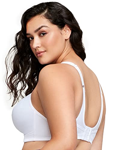 Full Figure Plus Size No-Bounce Camisole Sports Bra Wirefree #1066 White