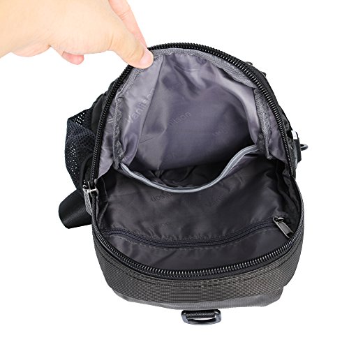 Vanlison Sling Bag Chest Shoulder Backpack Crossbody Multipurpose Daypack For Men Women Black