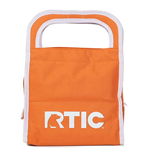 RTIC Ice Lunch Bag, Freezable For Women, Men and Kids, Reusable Durable Fabric, Food Safe BPA Free Gel, Cooler Lunch Bags for On The Go Meals, Commuters Students, 8.25â x 7.5â, Dark Orange