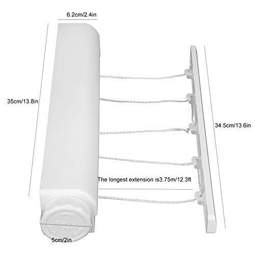 Retractable Clothesline 5-Line Dryer, Load Bearing 8kg Wall Mounted Clothes Line Automatic Telescopic Clothes Hanging Line for Drying Laundry line Indoor Outdoor