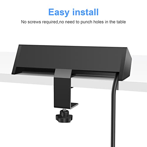 Metal Desk Clamp Power Strip with 4 USB Ports,Desk Edge Power Strip Surge Protector 800J with 3 Widely Spaced Tamper Resistant AC Outlets for Large Plug,6ft Cord,Fit 2 inch Tabletop Edge