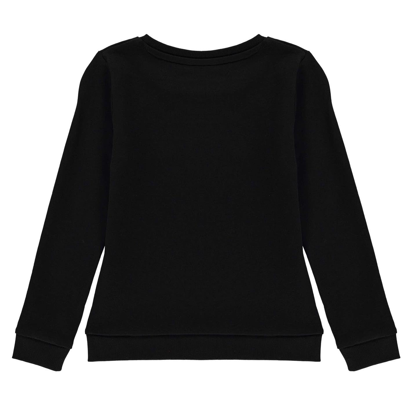 GUESS Girls' Big Organic French Terry Classic Logo Sweatshirt, Jet Black, 7