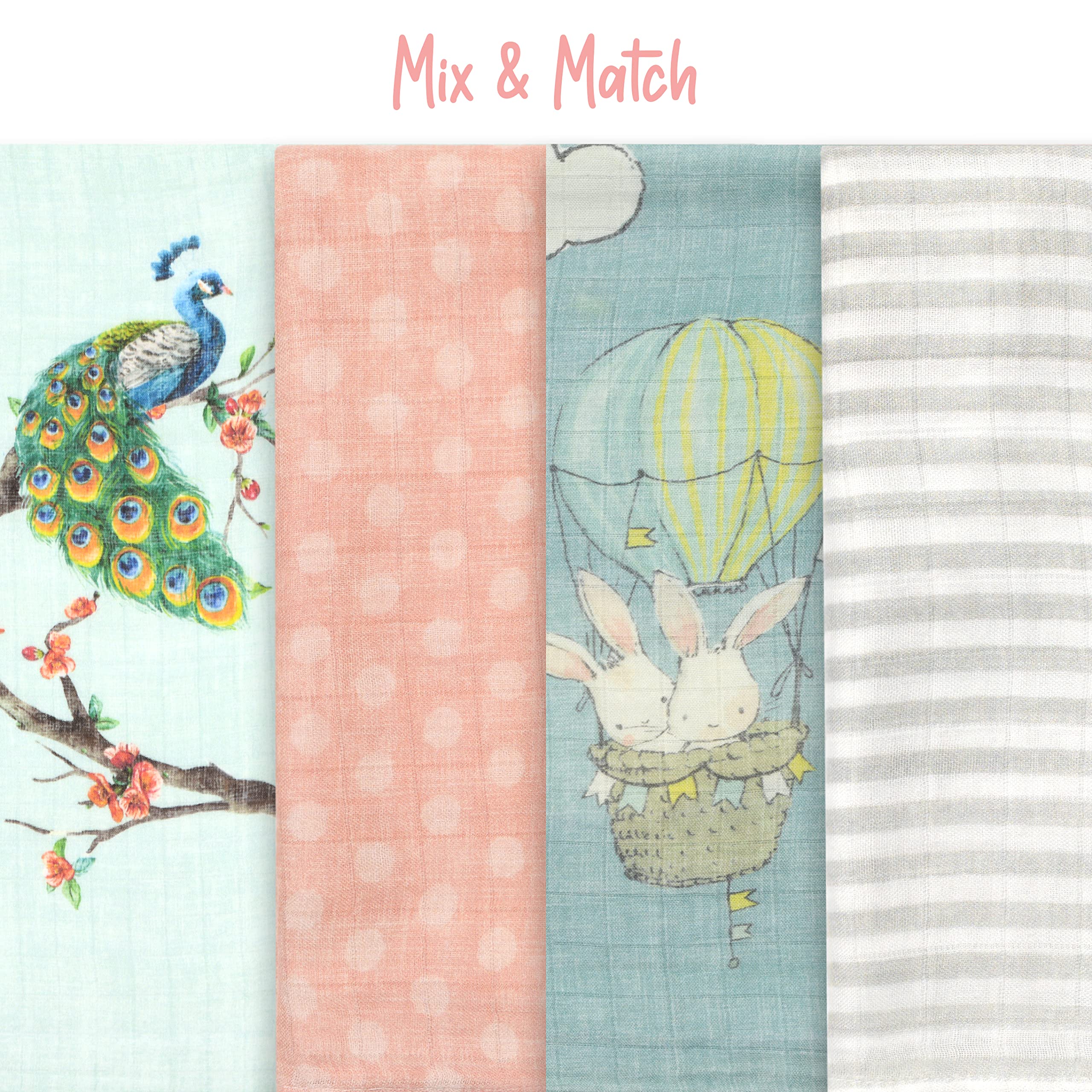 PrimaStella Bamboo & Cotton Baby Swaddle Blanket β Soft, Breathable Muslin (Stripes Grey)