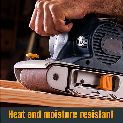 POWERTEC 110010 4 x 24 Inch Sanding Belts 120 Grit Aluminum Oxide Belt Sander Sanding Belt Sandpaper For Oscillating Belt and Spindle Sander β Pack of 10