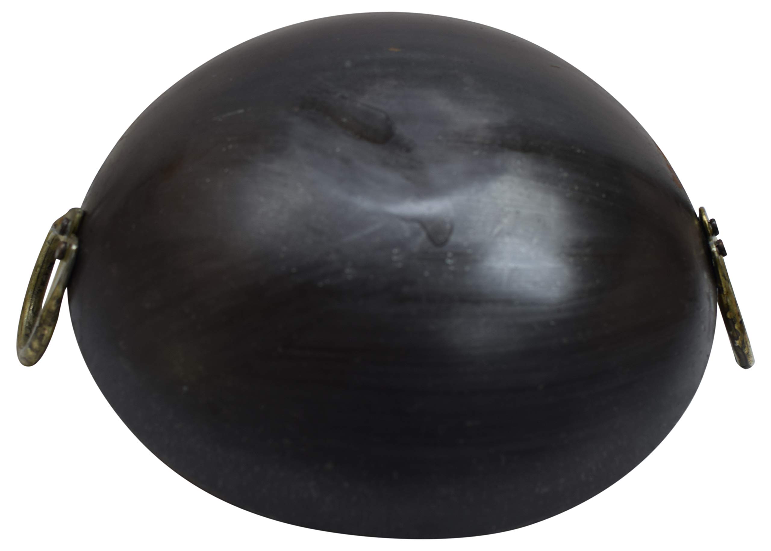 Marshal 11 INCH INDIAN PURE IRON LOHA KADHAI DEEP FRYING PAN KADHAI FOR FRYING, COOKING