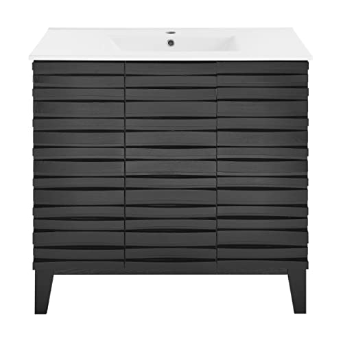 Swiss Madison Well Made Forever Cascade Bathroom Black Bath Vanity