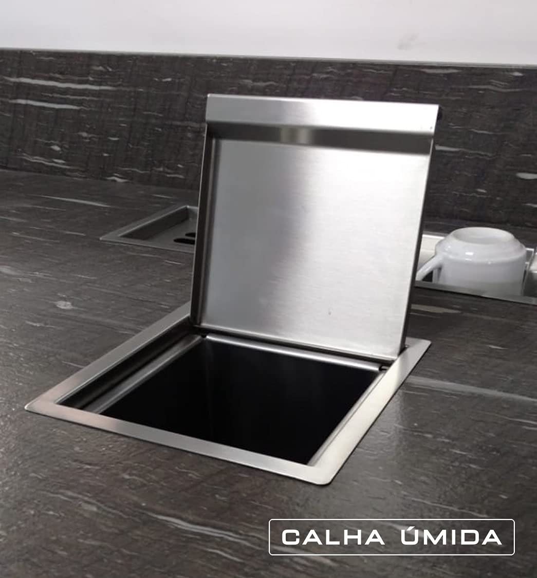 Stainless Steel Compost Bin for Kitchen Countertop Mounted, 1.32 Gallon Kitchen Compost Container with Lid, Compact and Easy Clean, Stainless Steel
