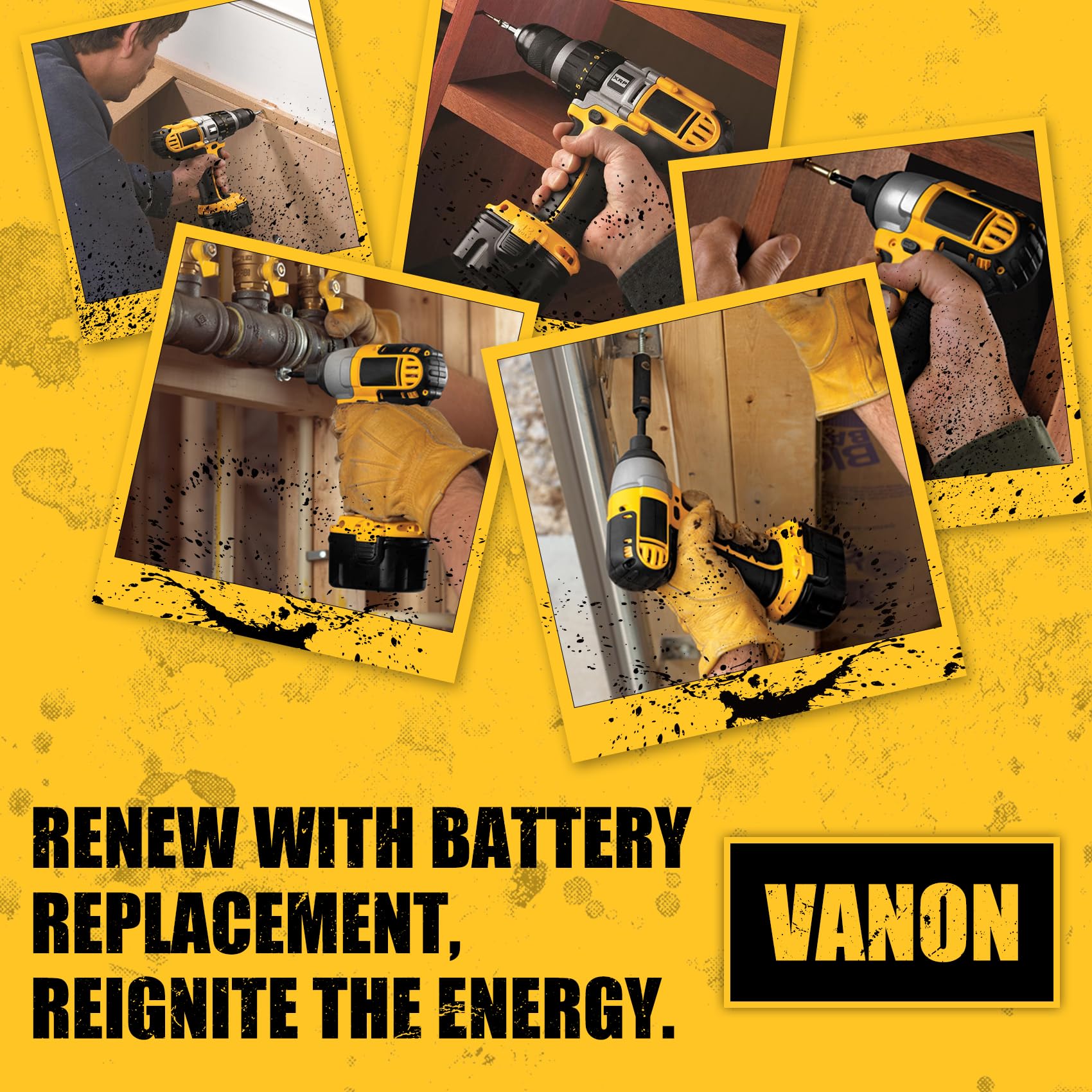 VANON 4.8Ah DW9062 Replacement for Dewalt 9.6V Battery Ni-Mh Compatible with DW9061 DE9036 DE9061 DE9062 DW926 DW955K DW955 DW926K-2 DW926K DW902 DW050 2 Pack