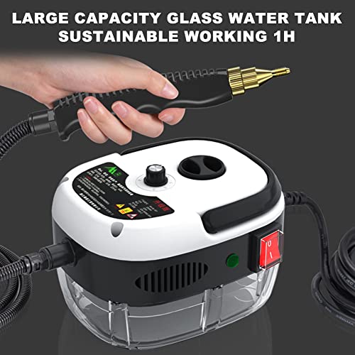 Pressure Steam Cleaner, 2500W Handheld High Temp Portable Steamer Cleaning Machine with 3 Brush Heads, for Home Use Grout Tile Car Detailing Kitchen Bathroom