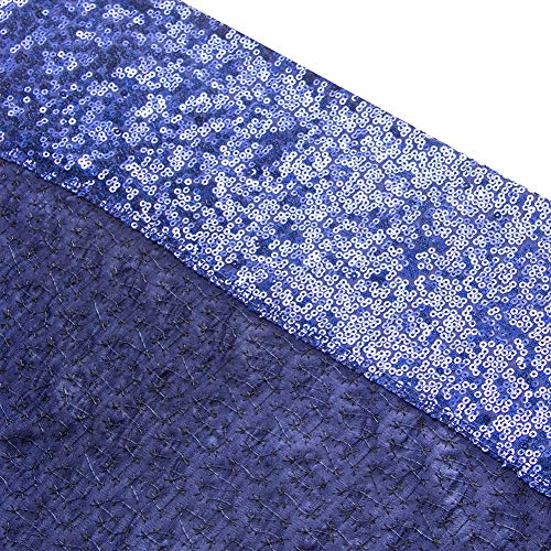 SquarePie Sequin Backdrop Opaque Non-Transparent Satin Photo Booth Photography Background Selfie Wall Video Live Sparkly Curtain for Wedding Patry 10FT x 10FT Navy Blue