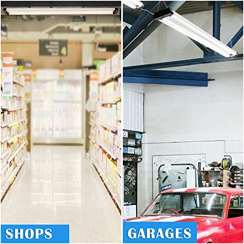 ZJOJO Linkable LED Shop Light for Garage, LED Shop Light 4FT with Pull Chain (ON/Off), 3000K/4000K/5000K, 42W 4800LM Bright LED Shop Lights with 5 Year Warranty for Workshop Office Warehouse-1Pack