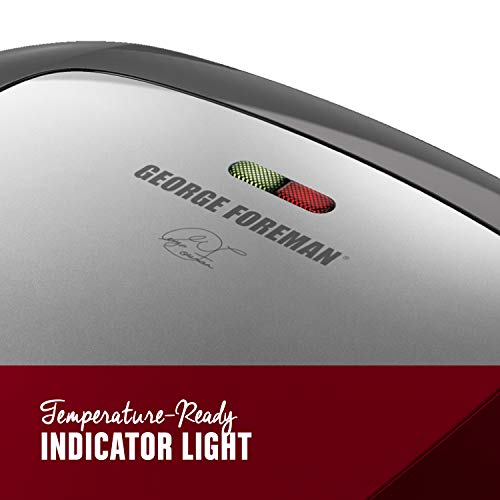 George Foreman 5-Serving Removable Plate Grill and Panini Press, Platinum, GRP472P