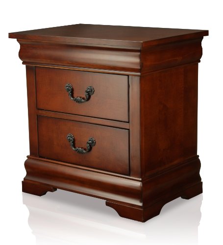 Furniture of America Ashburia Nightstand, Warm Cherry