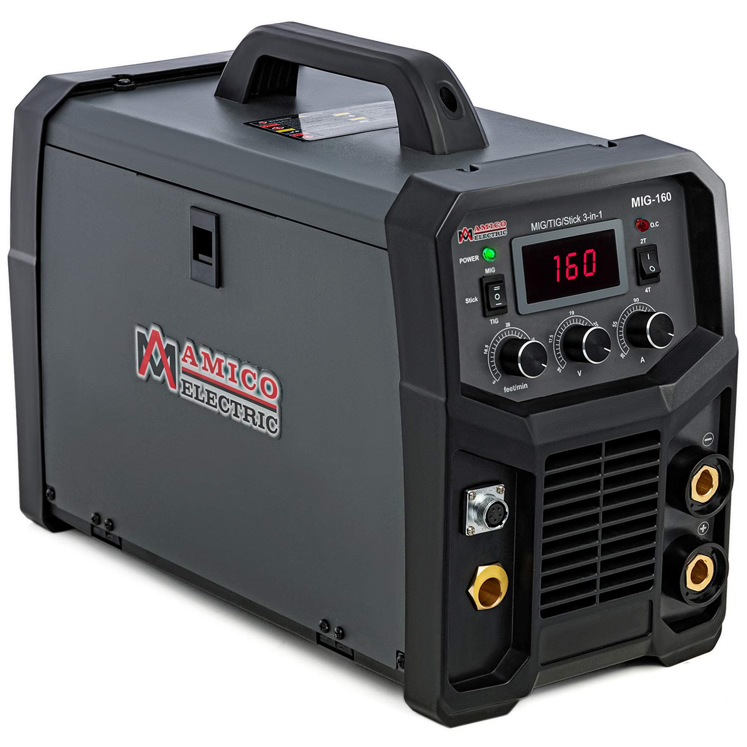 MIG-160, 160 Amp MIG/MAG/Lift-TIG/Stick Arc DC Welder, 3-in-1 Multifunction, Spool Gun Weld Aluminum: SPG15180