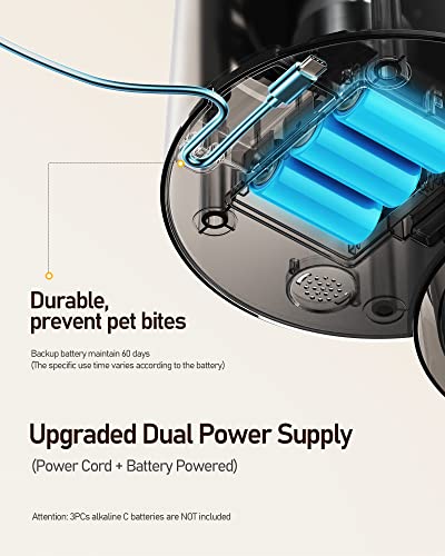 Tccbac Automatic Cat Feeder, 5L Timed Dog Feeder Food Dispenser with Desiccant& Voice Recorder Function, 1-6 Meals Per Day,1-20 Portion Per Meal Stainless Steel Bowl for Pet