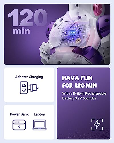 Ruko 6088 Robot Toys for Kids, RC Robot for Girls, Gesture Sensing Interactive Smart Robot, Singing Dancing Rechargeable Programmable, Gifts for Girls & Boys 3 4 5 6 Years Old, Pink