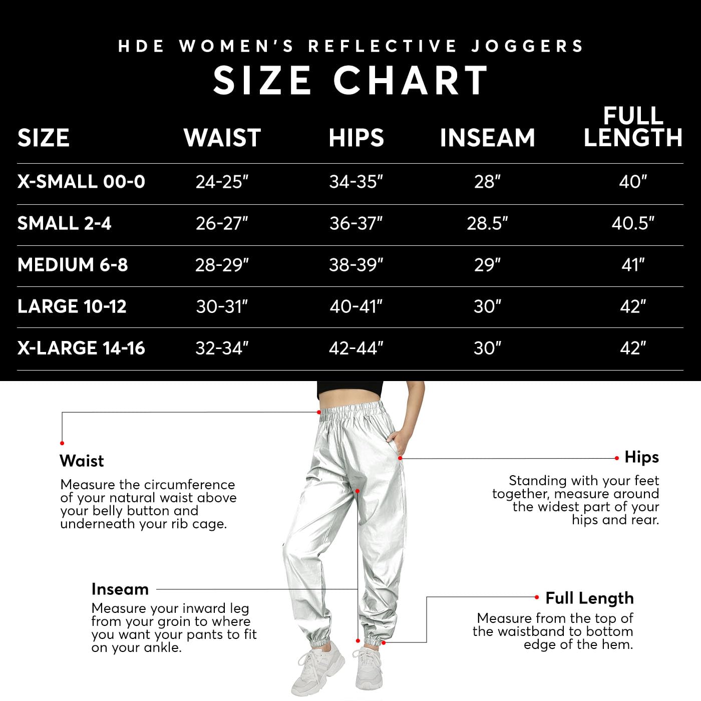 HDE Reflective Joggers Pants for Women High Visibility Jogger Windbreaker Pant Gray - S
