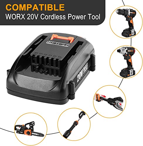 Powilling 2Pack Replacement Battery for Worx 20 Volt Battery Lithium 3.5Ah WA3520 WA3525 WG151s, WG155s, WG251s, WG255s, WG540s, WG545s, WG890, WG891