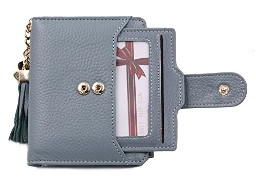 ZOOEASS Women's RFID Mini Soft Leather Bifold Wallet With ID Window Card Sleeve Coin Purse(blue)