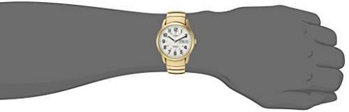 Timex T2N092 Easy Reader 35mm Gold-Tone Extra-Long Stainless Steel Expansion Band Watch