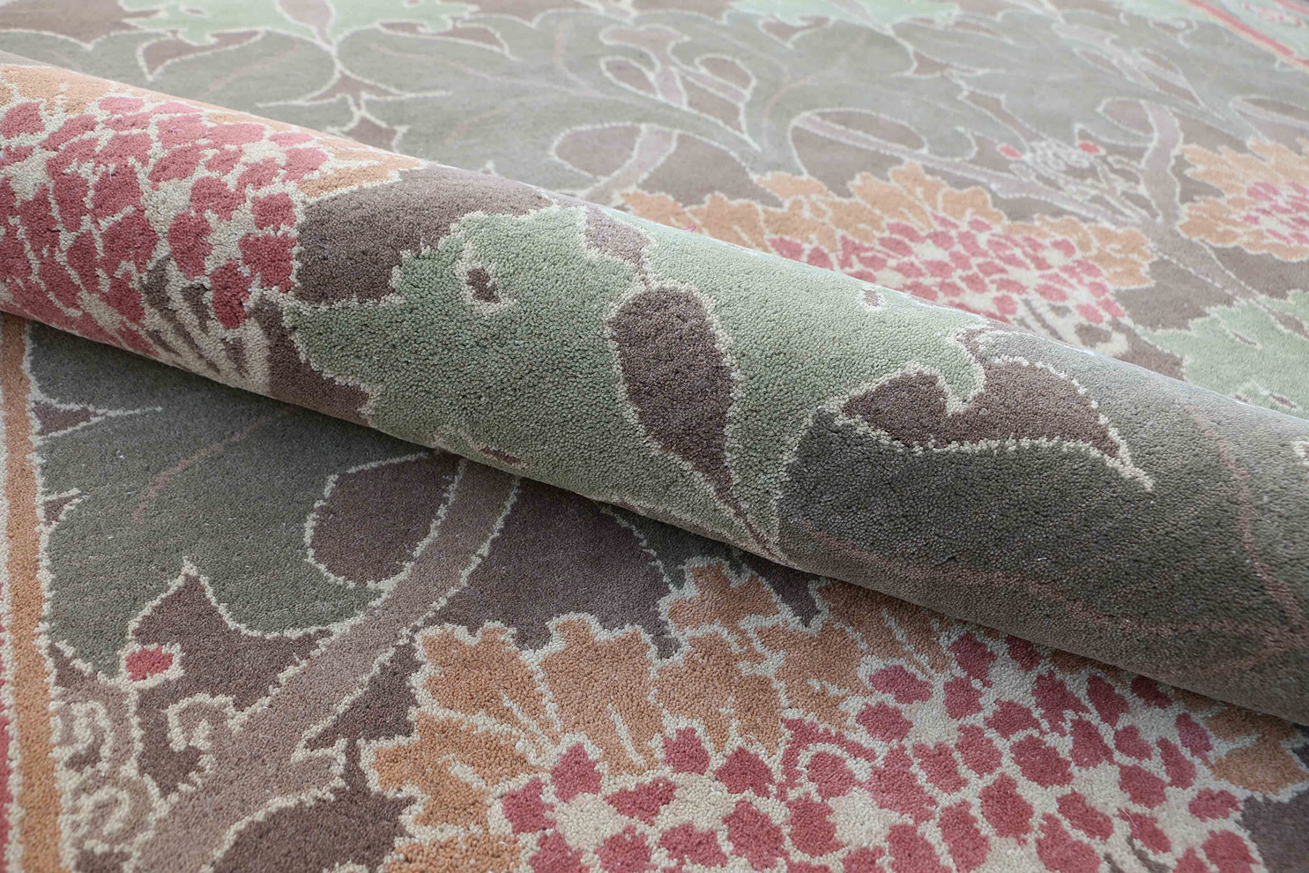 USA RUG Old Hand Made Pattern William Morris Cecil Green Traditional Oriental Style 100% Woolen Area Rugs (8 ft x 10 ft)