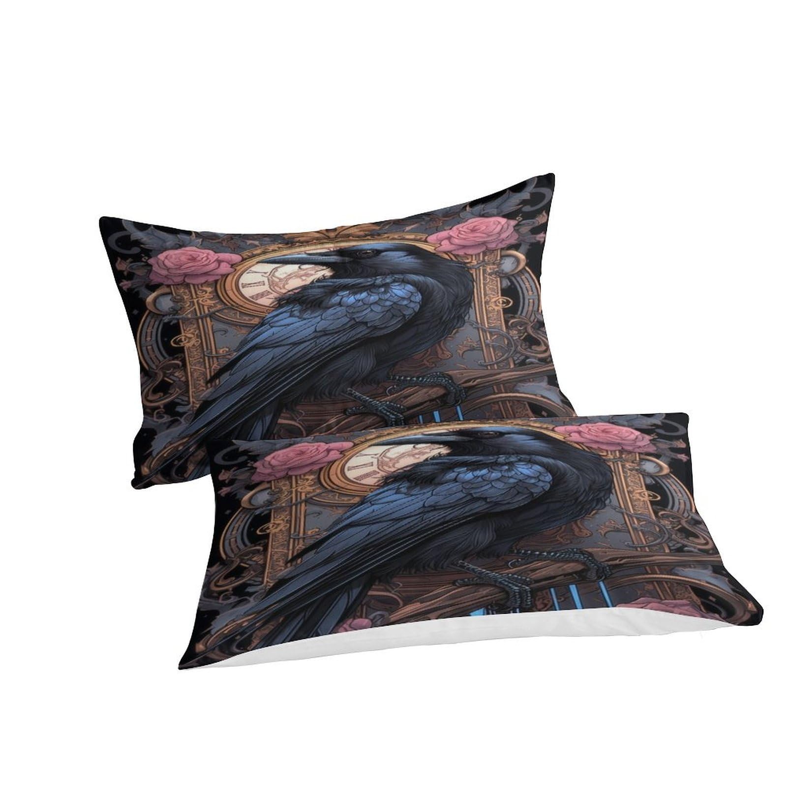 UPIKIT Crows Quilt Cover 3D Print Ravens for Boys Girls Comforter Covers Duvet Cover with Pillow Cases Soft Microfiber with Zipper Closure Bedding Set 3 Pieces Queen(228x228cm), Style-1