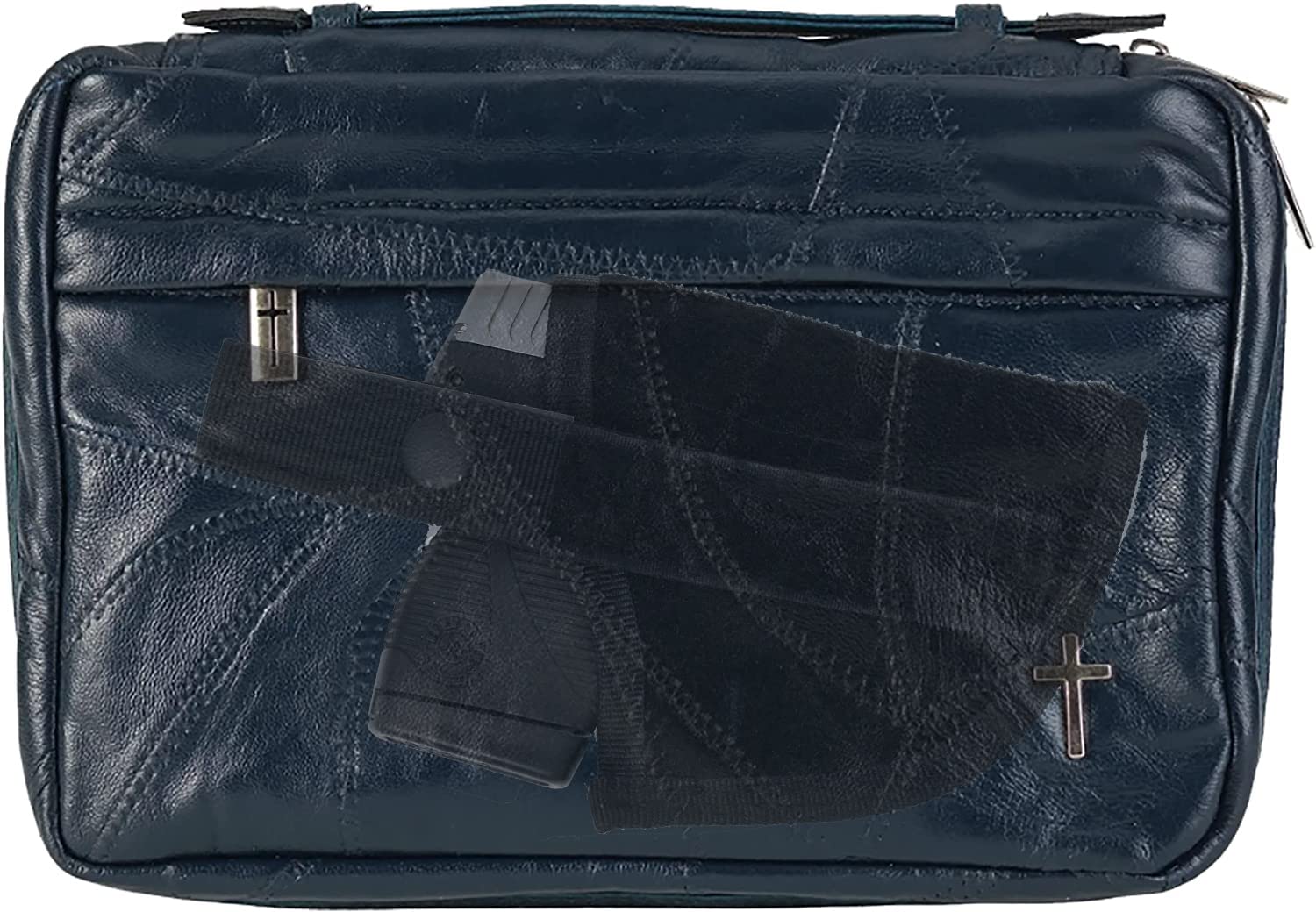 Garrison Grip CCW Leather Book Cover Case for Small Sized 380 Cal and 9mm Guns (Cover Case - Black)