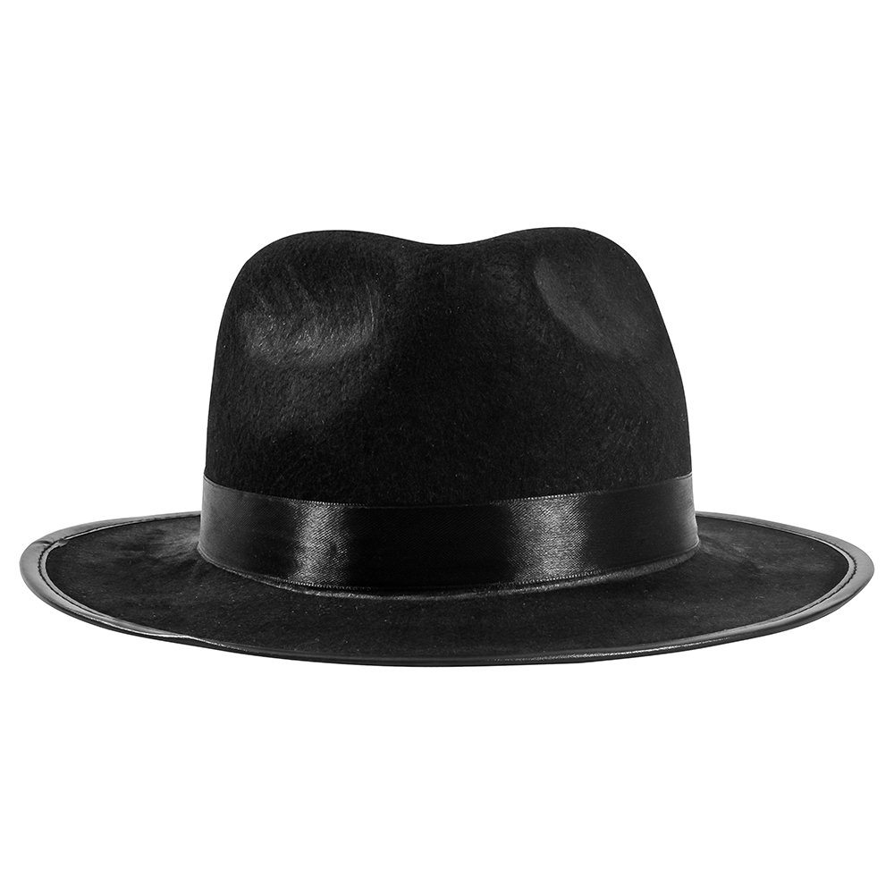 Funny Party Hats Black Fedora Hats for Men - Gangster Party Hats - Classic Mobster Mens Gangster Costume Accessory - 2 Pack Black & White