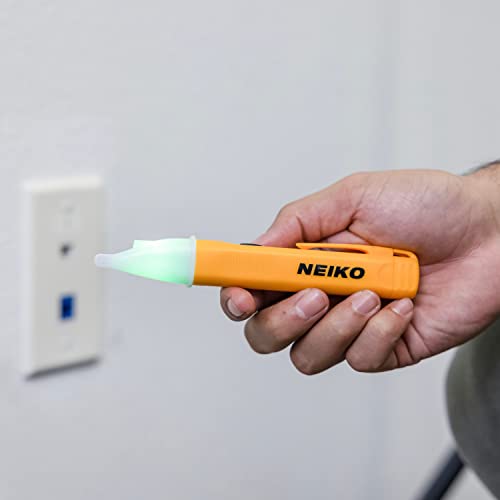 NEIKO 40524A Electrical Tester, 2 Pack, Non Contact Voltage Tester, AC Voltage Detector, 50/60Hz Circuits, Dual Range 12V-48V / 48V-1000V, Electric Tester Pen, Electricity Tester Tool, Audio & LED