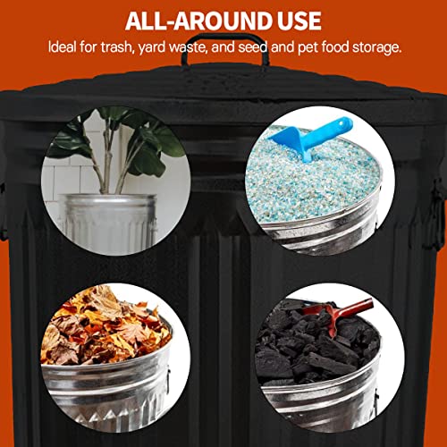 UTY 20 Gallon Galvanized Steel Trash Can with Lid, Silver, 17.5 inch*17.5 inch*23.5 inch