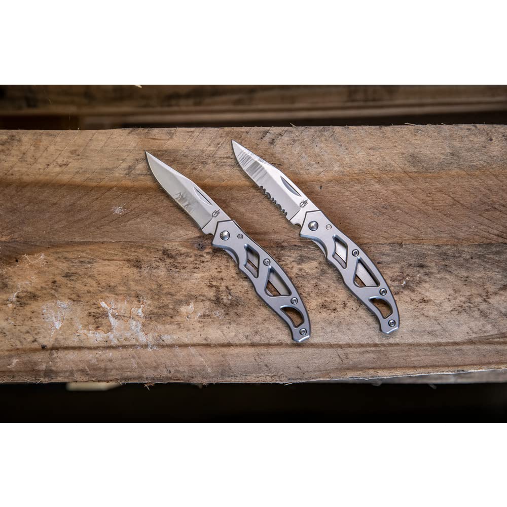 Gerber Gear Paraframe Mini Knife, Serrated Edge, Stainless Steel [22-48484]