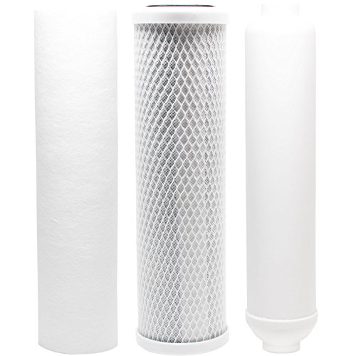 Replacement Filter Kit Compatible with Rainsoft 9596 RO System - Includes Carbon Block Filter, PP Sediment Filter & Inline Filter Cartridge - Denali Pure Brand