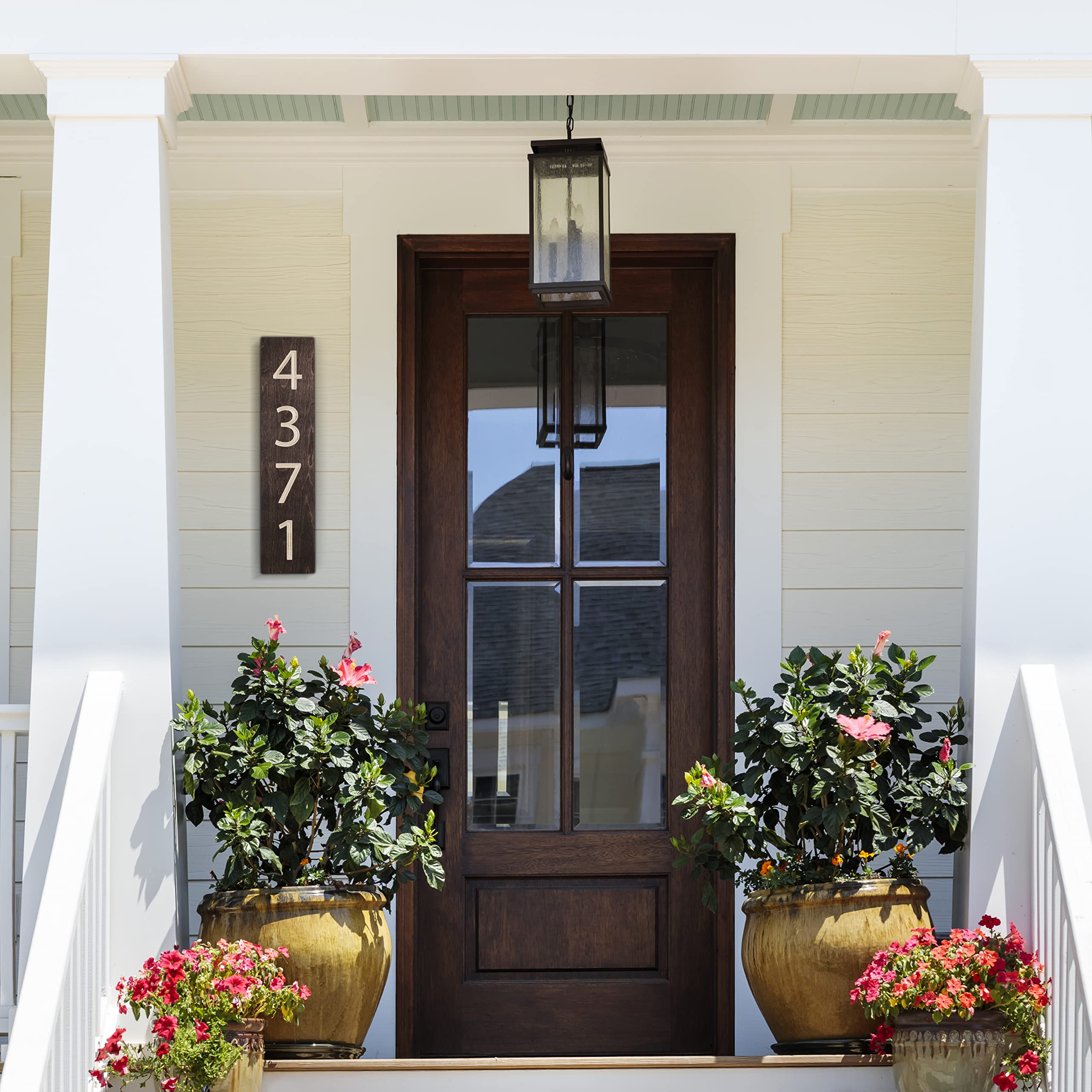 Modern House Numbers for Outside - Horizontal or Vertical Address Sign, 5 Colors, Up to 6 Digits, Address Plaque