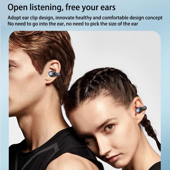 TEDATATA Open Ear Wireless Headphones Bone Conduction Earphones,Waterproof Headset LED Power Display HiFi Stereo Sound Earphones for Sport, Workouts, Running, Cycling(White)
