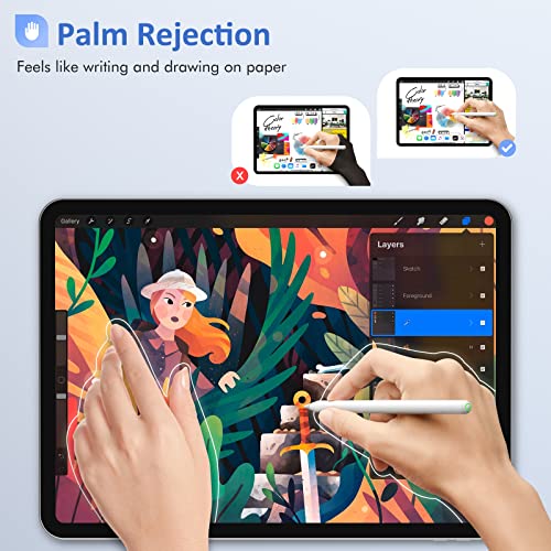 Pencil for Apple iPad 2nd Generation with Magnetic Wireless Charging, Same as Apple Pencil 2nd Generation, Compatible with iPad Air 4/5, iPad Pro 11 in 1/2/3/4, iPad Pro 12.9 in 3/4/5/6, iPad Mini 6