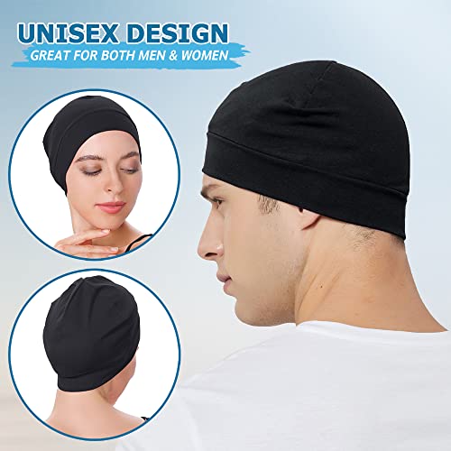 Headshion Cooling Skull Caps Helmet Liner,2-Pack Thin Beanie Lightweight Sleep Hats for Cycling Hip-hop