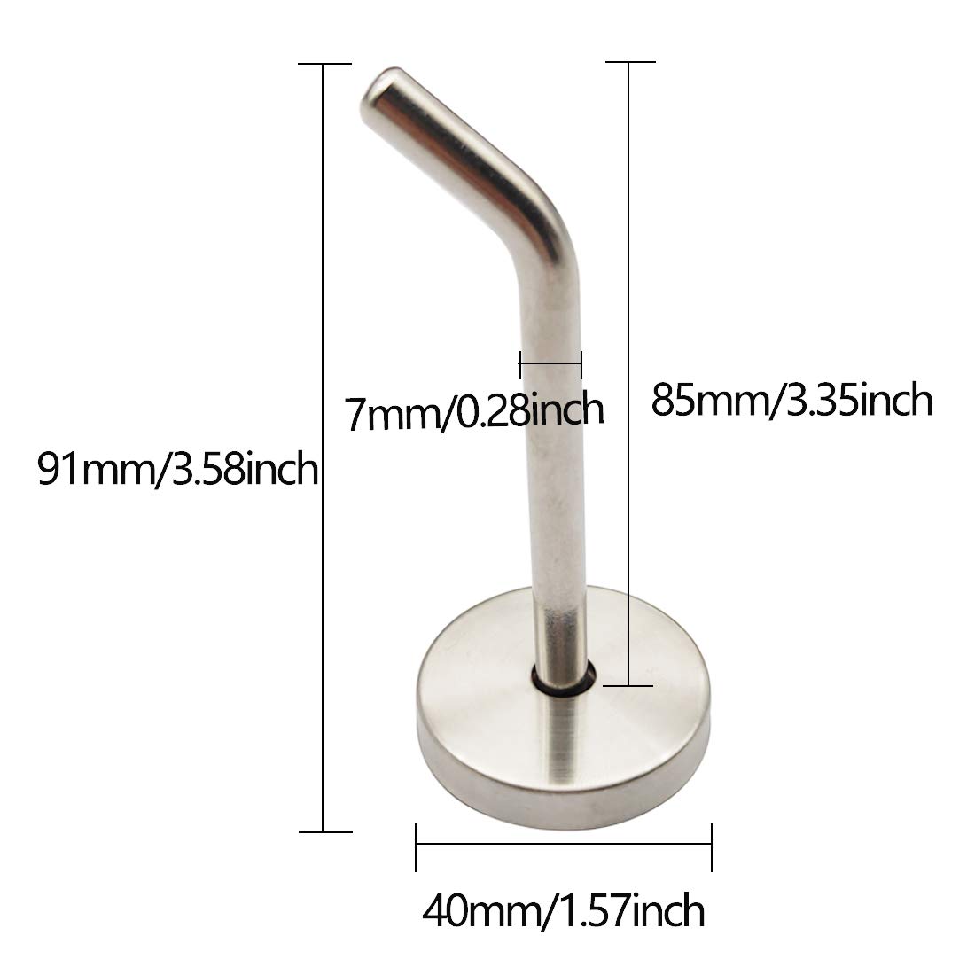 Sipery 4Pcs Stainless Steel Wall-Mount Robe Hooks Heavy Duty Elephant Nose Closet Robe Hooks, Coat Towel Robe Hooks for Kitchen,Bedroom, Bathroom,Closets Hooks 3.58inch