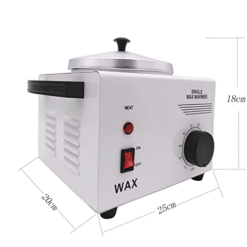 Single Pot Wax Warmer Professional Electric Wax Heater Machine Facial Skin SPA Equipment with Adjustable Temperature Set with Wood Craft Sticks(50 Pcs)