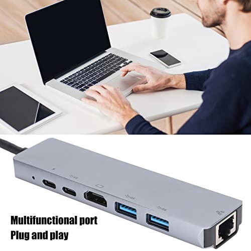 USB C Hub, Aluminium Alloy Material USB C Multiport Adapter for Laptop